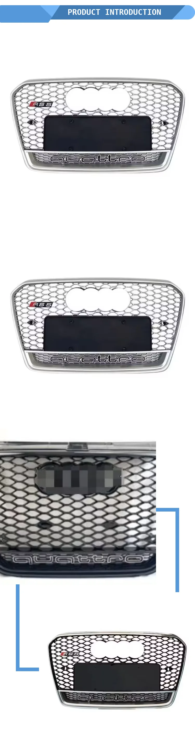 Quattro Style RS Front Grille for Audi A1 S5 Radiator Honeycomb Grill ...