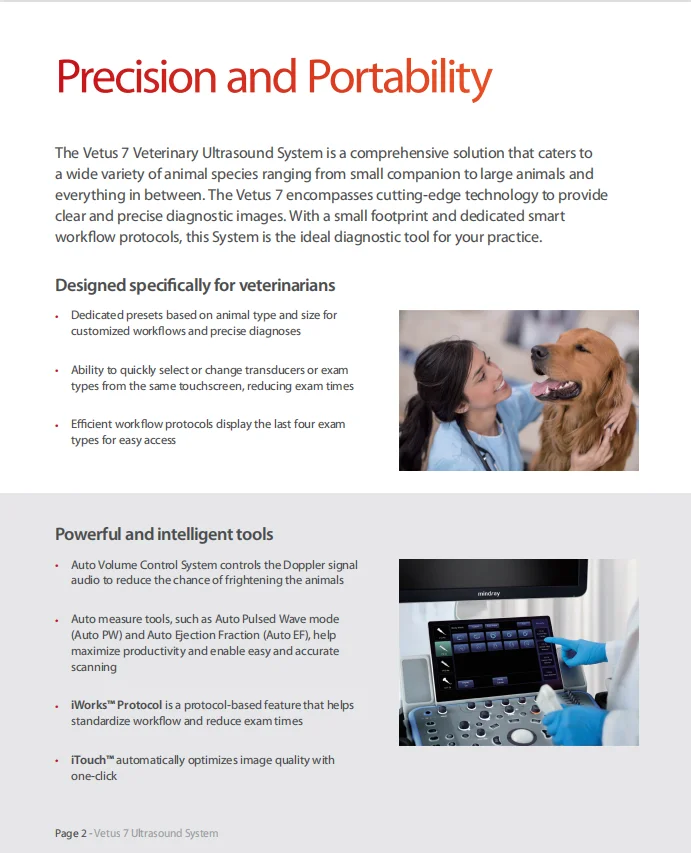Mindray Vetus 7 Ultrasound System - Efficient Vet Imaging