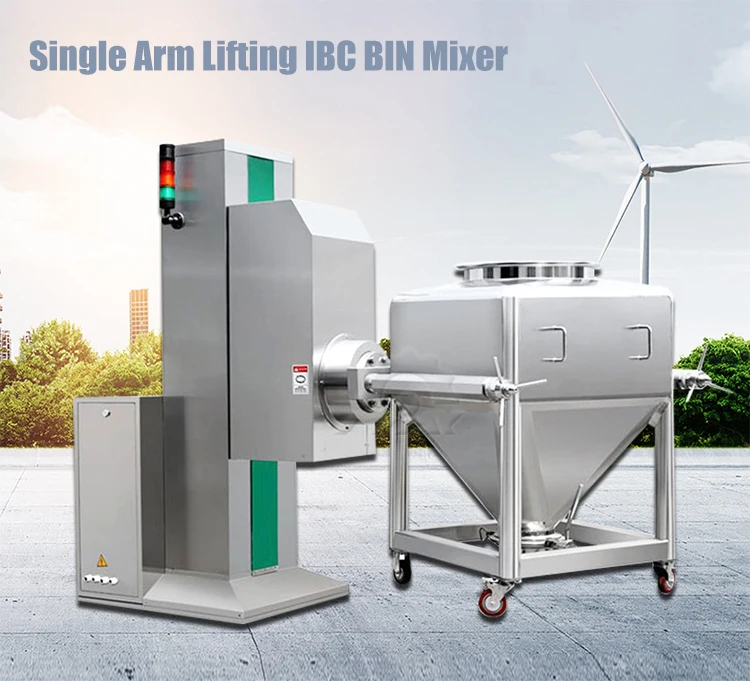 Single Column Lifting Hopper Blender Post Bin Mixer In Food Powder ...