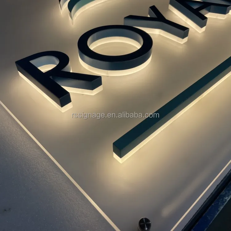 Indoor Office 3D Sign - Acrylic Wall Logo Light Board