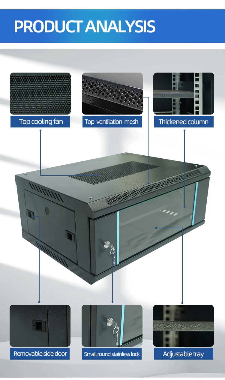4U Wall Mounted Server Rack Network Cabinet - Secure & Versatile