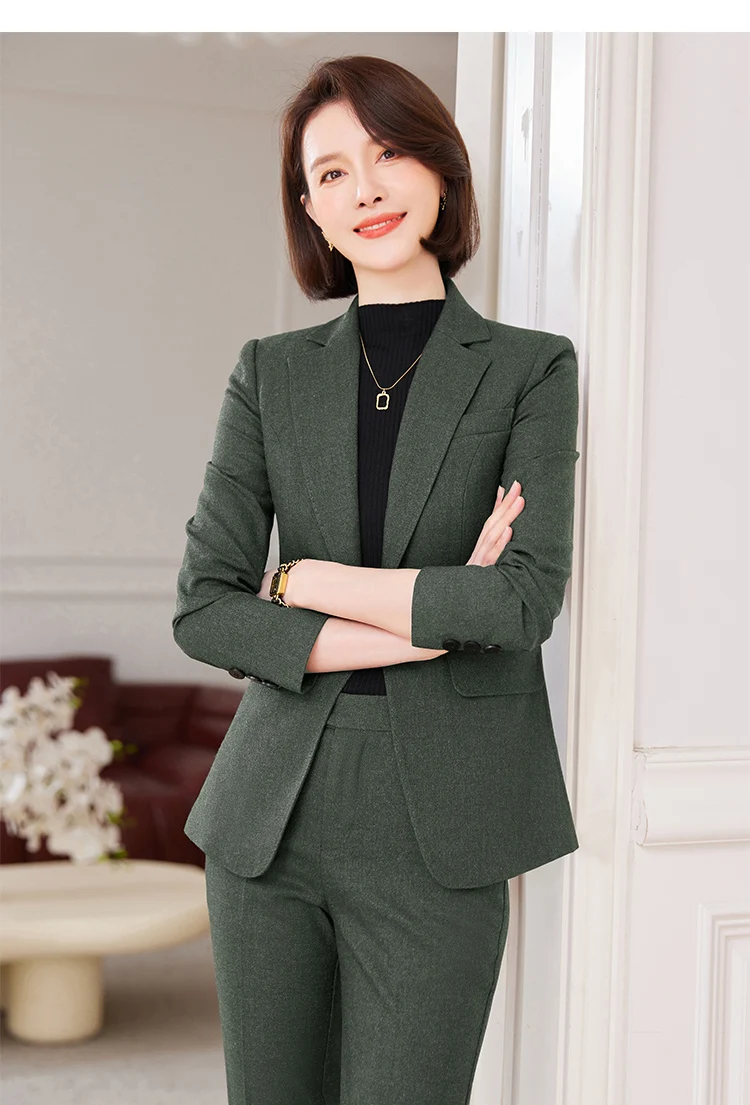 Ladies Office Long Sleeve Blazer Set For Women Suits Office Formal Two ...