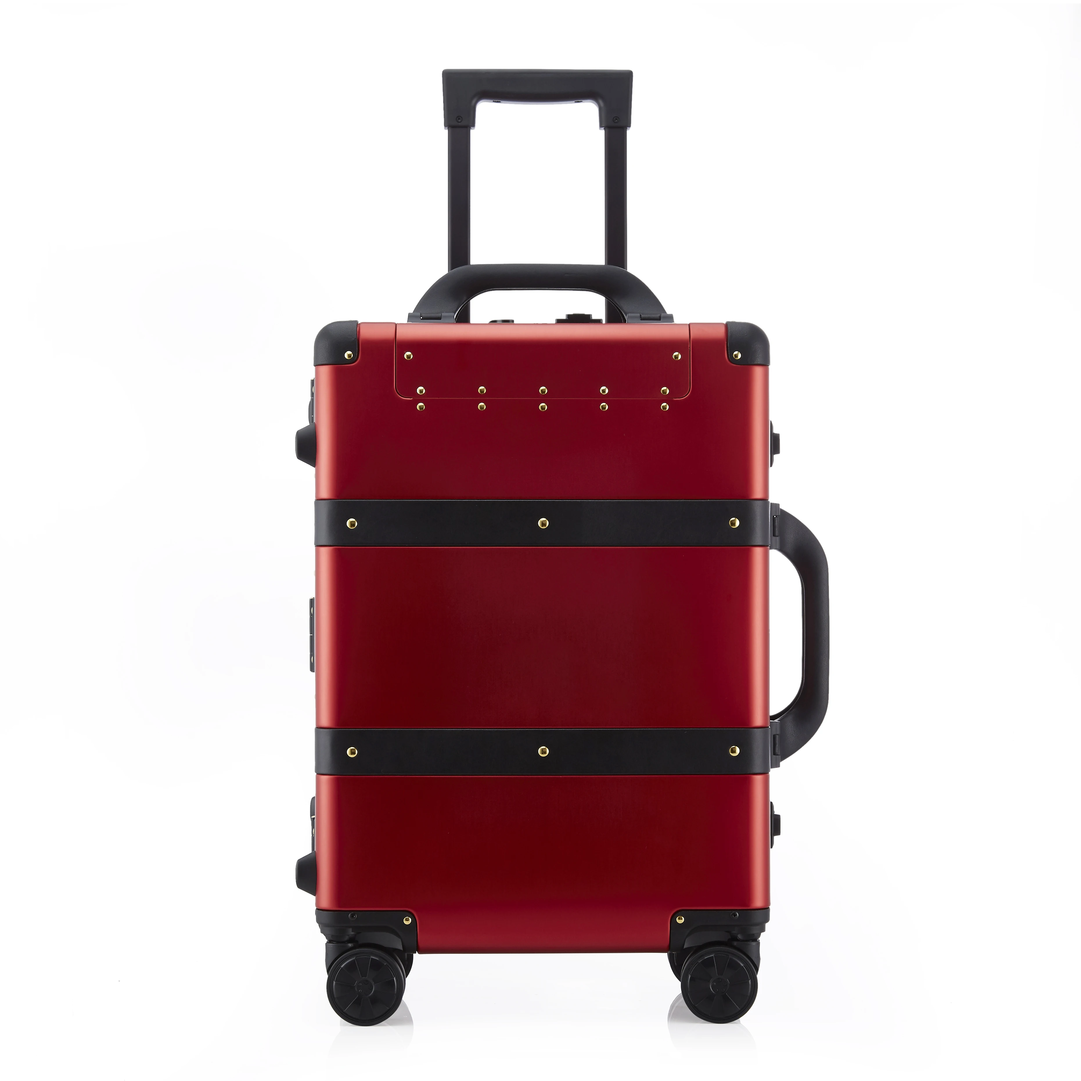 Luxury Titanium Alloy Luggage Hard Suitcase With Tsa Lock Leather Strip ...