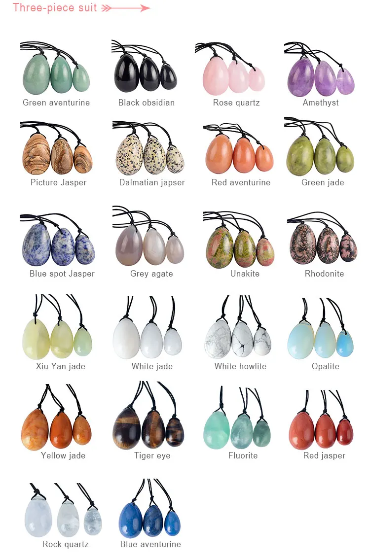 Wholesale Pure Natural Crystal Quartz Yoni Egg Set Rose Quartz Jade ...