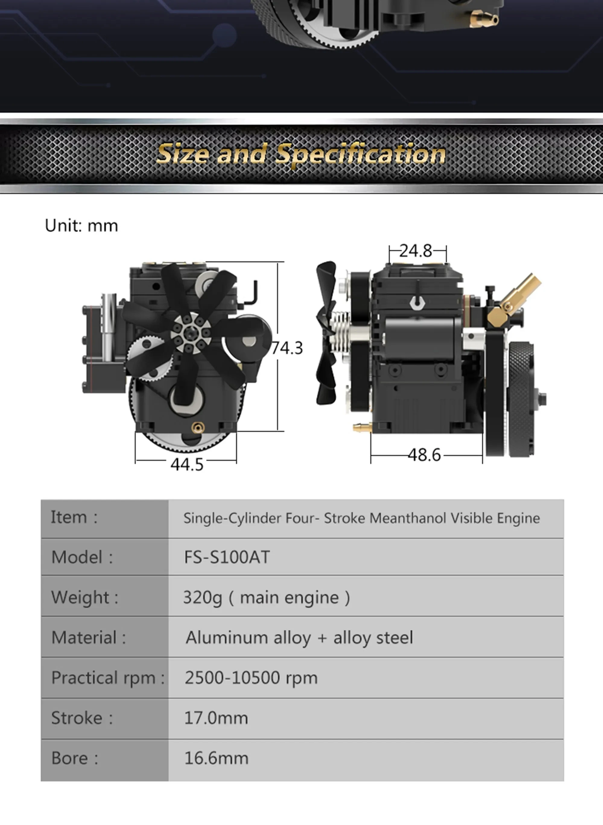 Toyan Water Cooled Engine FS-S100AT - Mini RC Motor Kit
