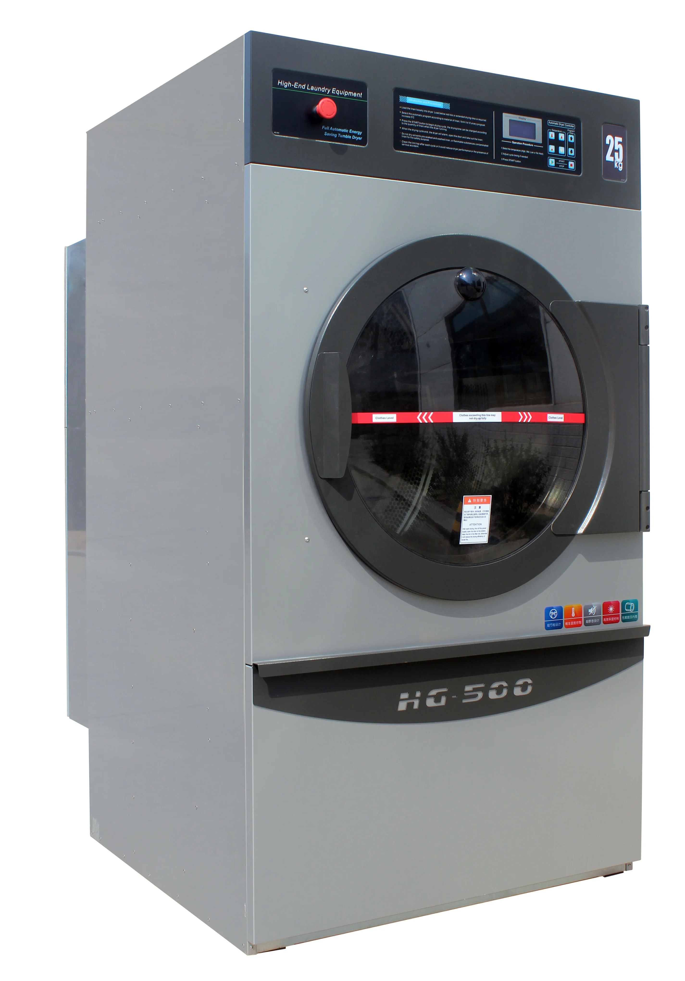 Standard Gas Heating Stainless Steel Drum Tumble Clothes Dryer 20Kg ...