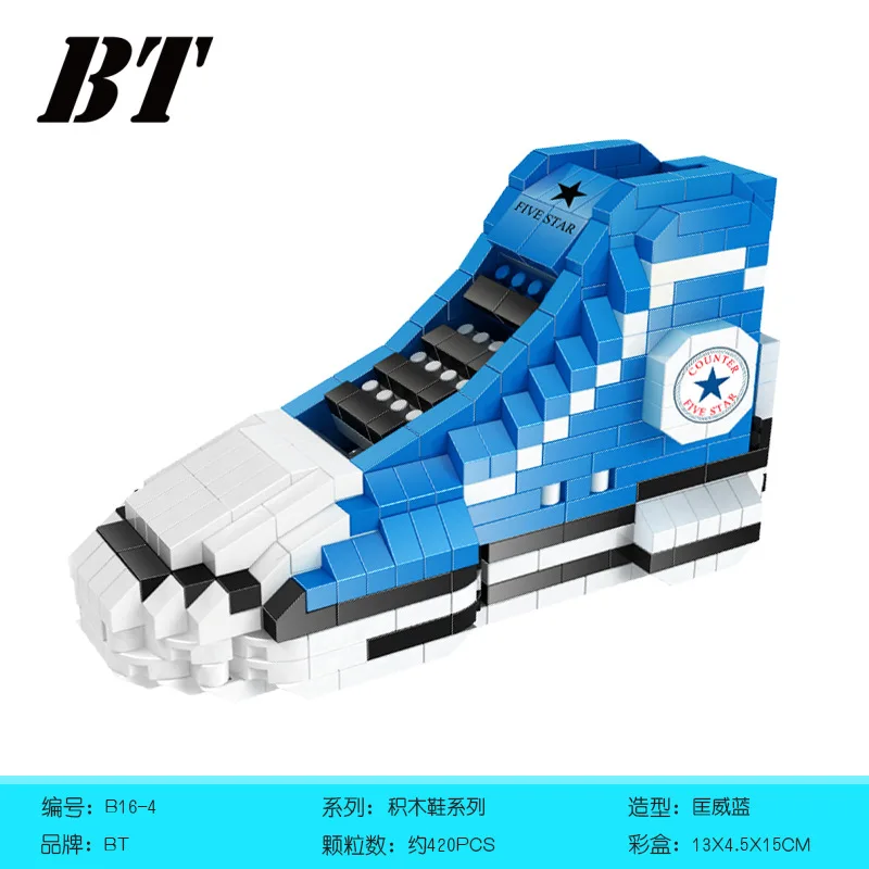 Selling Mini Boys Sneakers Building Blocks Anime Model Diy Building ...