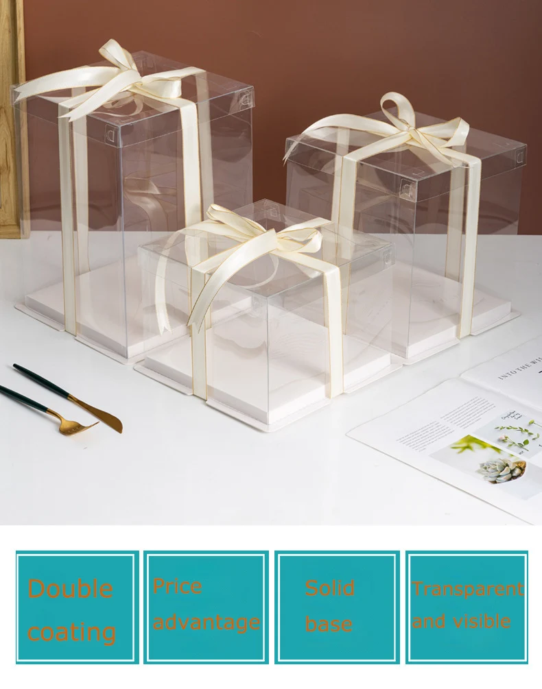 Wholesale Birthday Cake Plastic Box Disposable Baked Goods Transparent ...