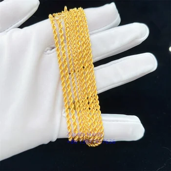 Au750 18 Karat Pure Gold Rope Chain Necklace Jewelry Wholesale Real ...