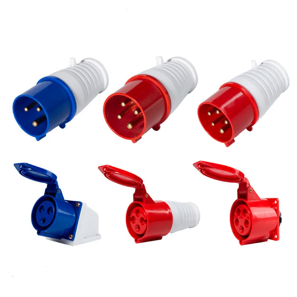 Industrial Power Electrical Plug Connector Sockets 16a 32a - Buy ...