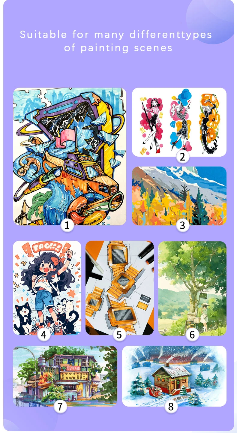 Bo Yi Xuan Art Marker Pen Set - 262pcs Portable Poster Colour DIY
