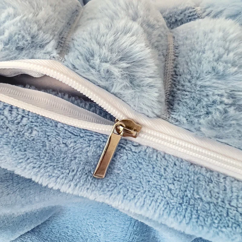 New Design Rabbit Faux Fur Fluffy Plush Warm Duvet Cover Set Four-piece ...