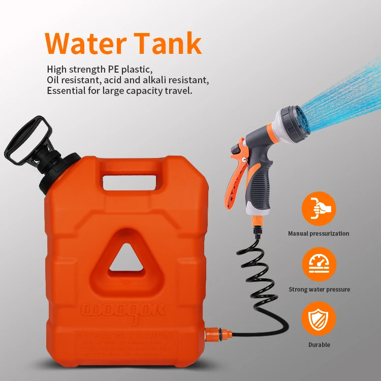 21L Portable Water Tank with Manual Air Pump for Camping