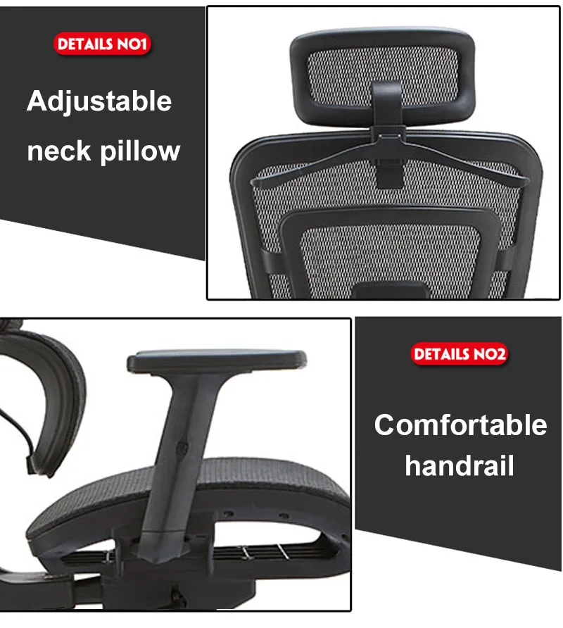 Modern High Back Mesh Lumbar Support Adjustable Headrest Ergonomic ...