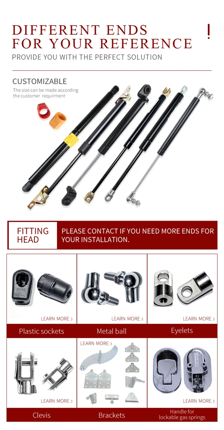 Customized Gas Spring Struts Soft Close Spring Soft Close Gas Struts ...