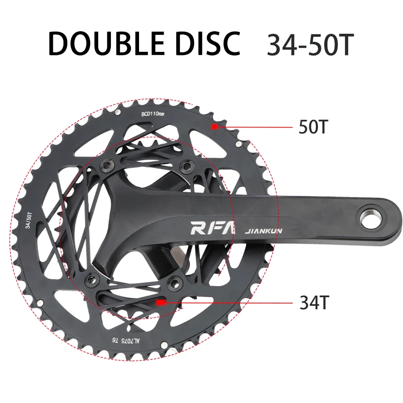 RFA高速道路折りたたみ自転車クランクセット34/50tダブルディスク