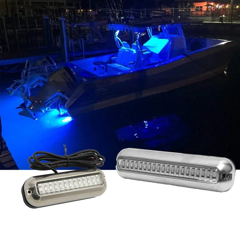 Marine Led Boat Underwater Pontoon Transom Light 42 Led Polished ...