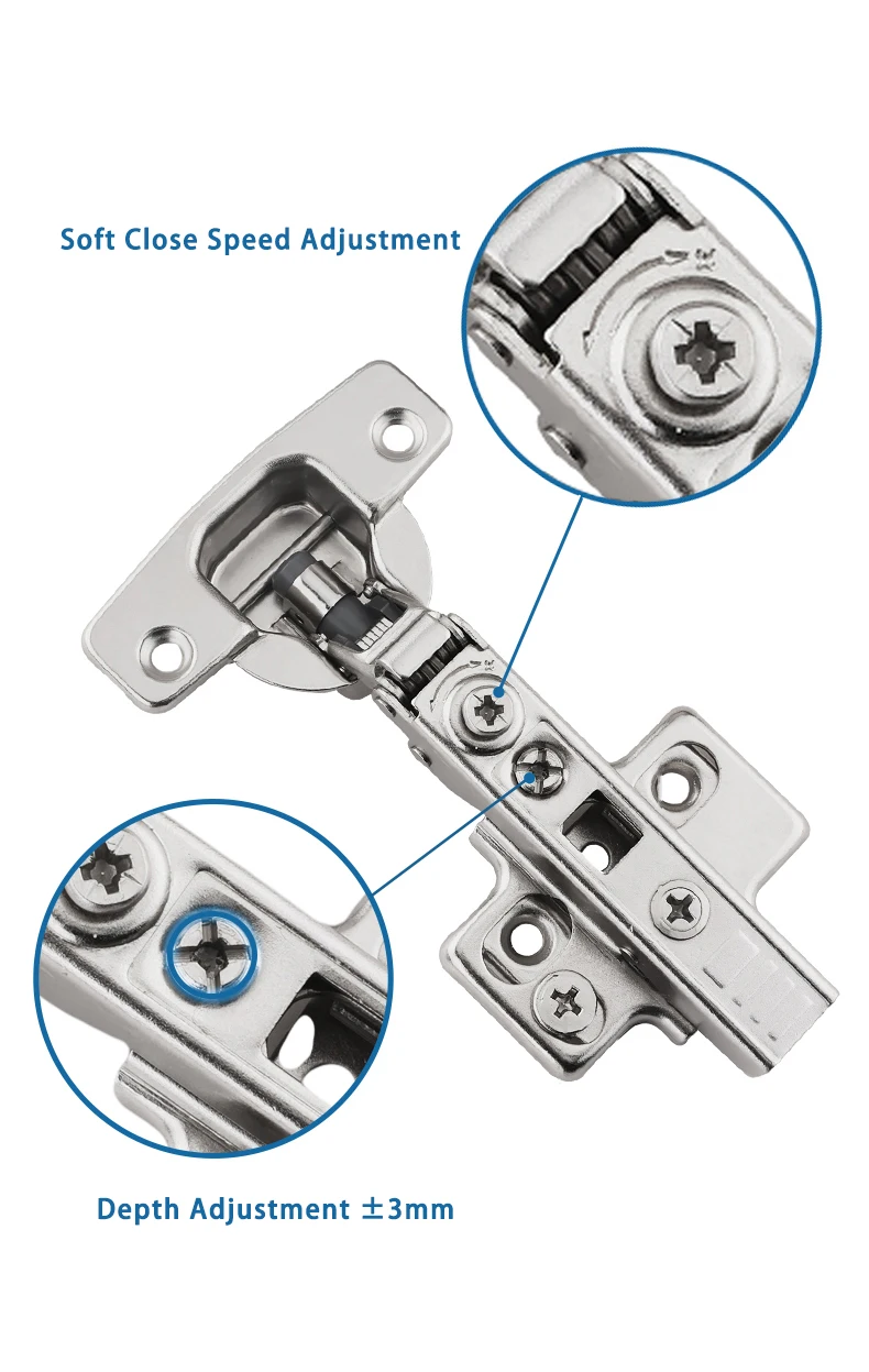 Roeasy Pom Buffer Hinge Two Way Soft Close 3d 4d Cabinet Hinges For Kitchen Cupboard And ...