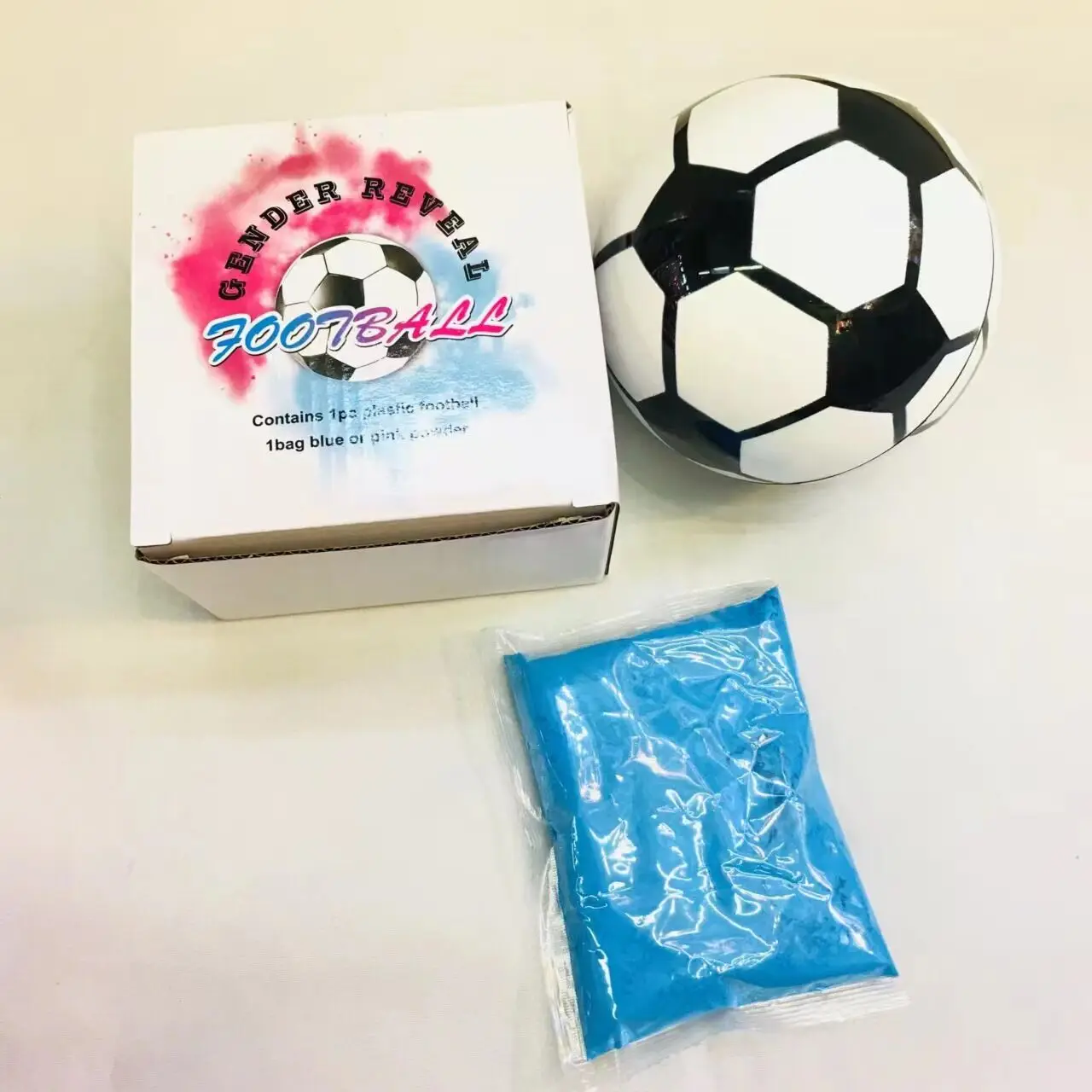 Safe Smoke Bomb Gender Reveal - Soccer Ball with Solvent Powder