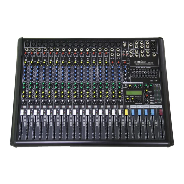 16 Channel USB Audio Mixer with Phantom Power for Professional Stage ...
