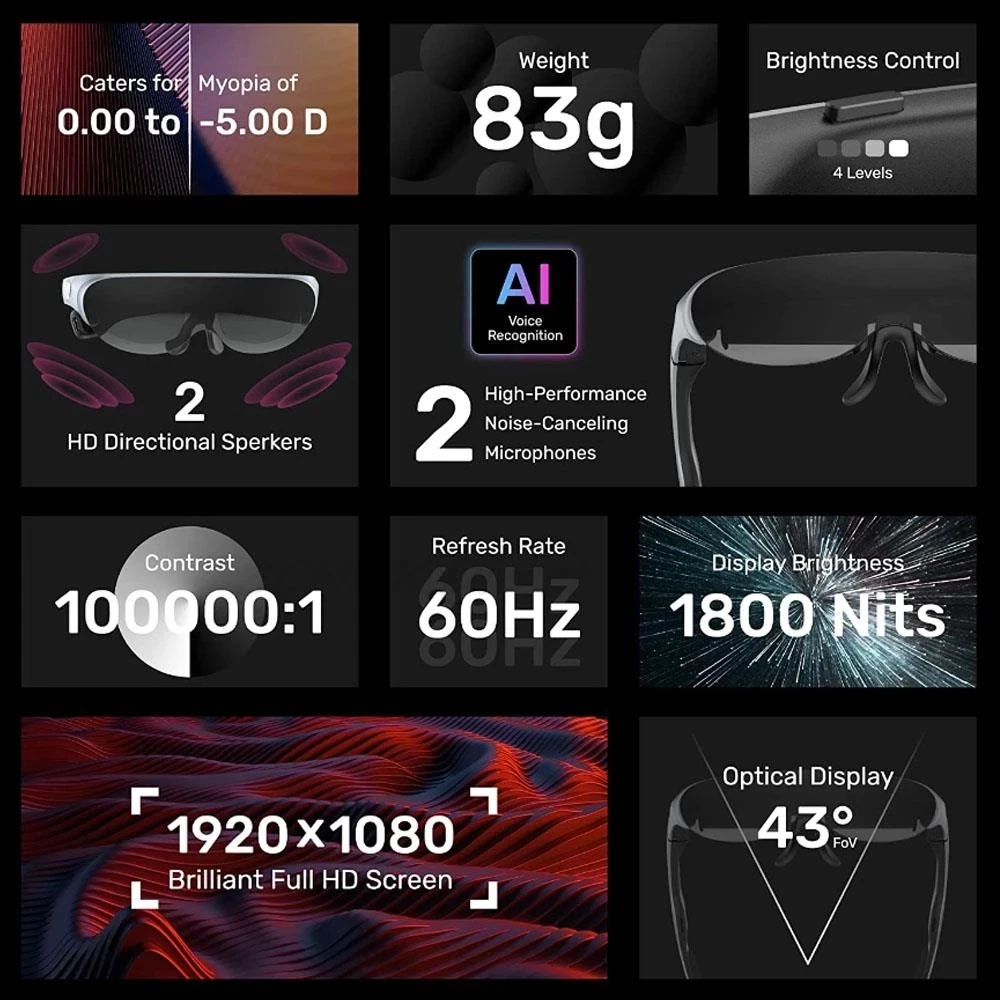 Rokid Air 3D AR Glasses - Foldable VR Smart Glasses