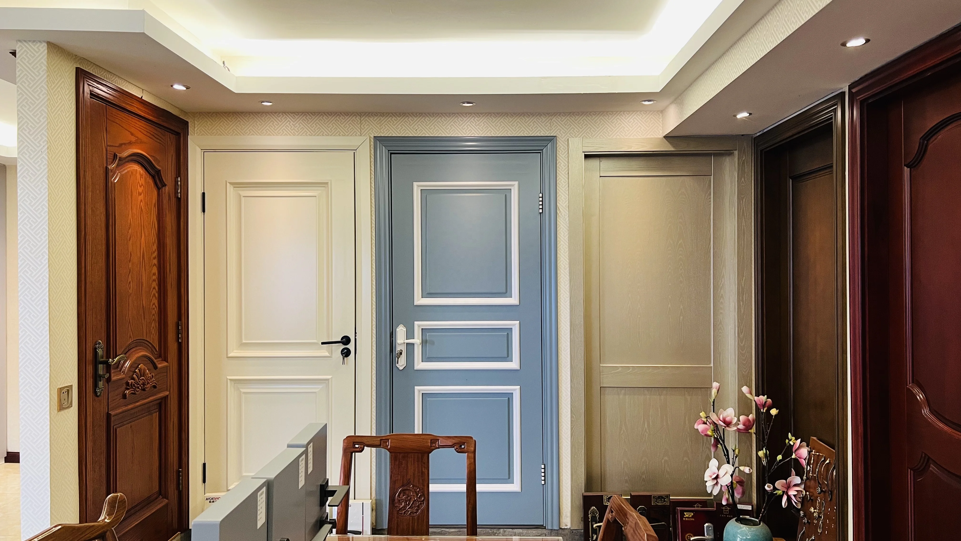 New Trend Residential Large Size Wood Aluminium Exterior Entry Solid ...