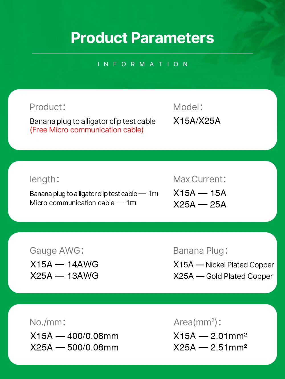 Rd X15a X25a New Banana Plug To Alligator Clip Test Cable And Nicro ...