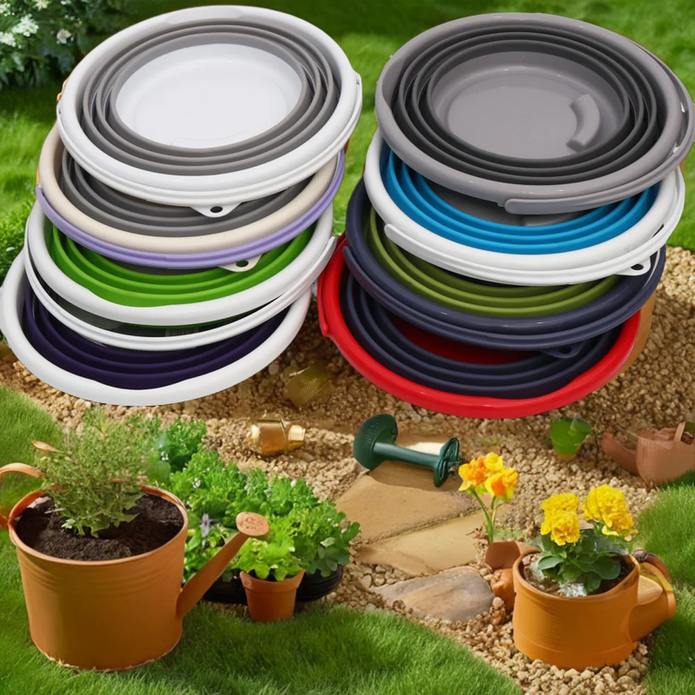 Collapsible Plastic Bucket 10 Liter Each Foldable Round Bucket Space ...