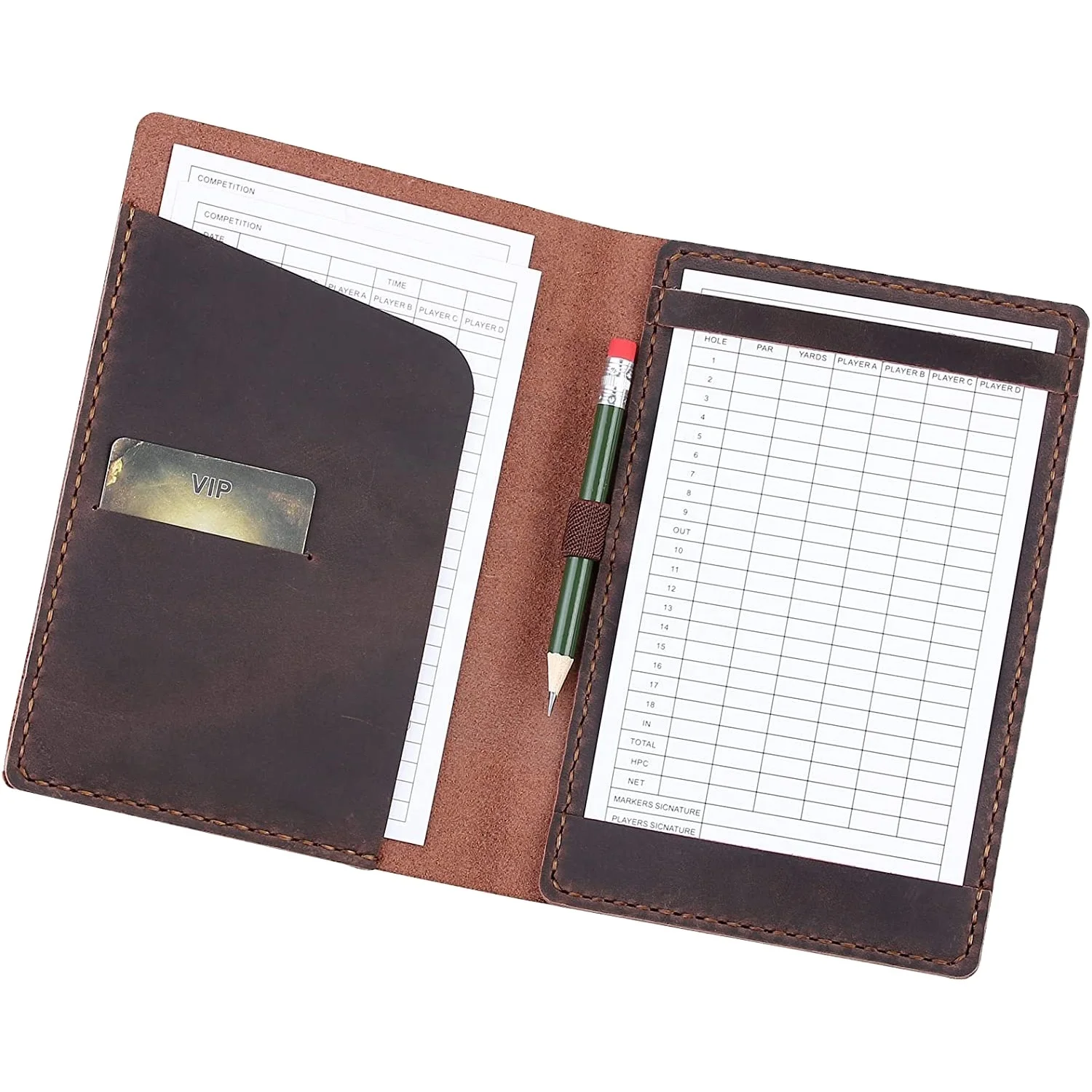 Custom Vintage Golf Yardage Book Cover Logo Handmade Luxury Genuine ...