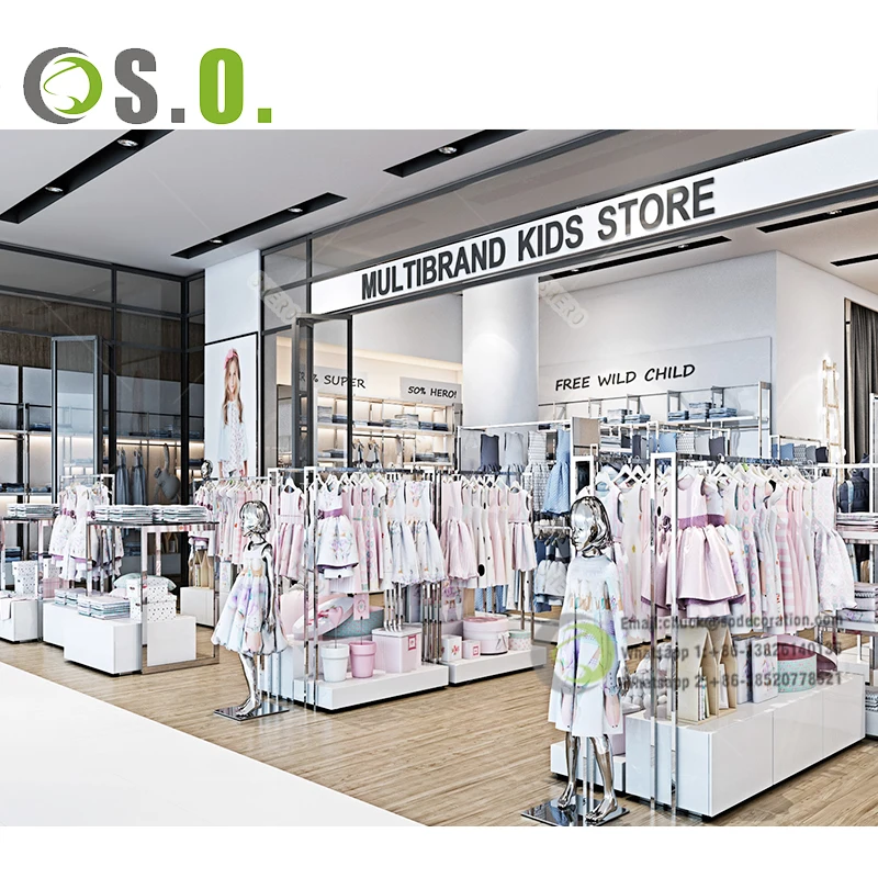 2023 Retail Kids Clothing Display Stand Clothing Store Furniture ...