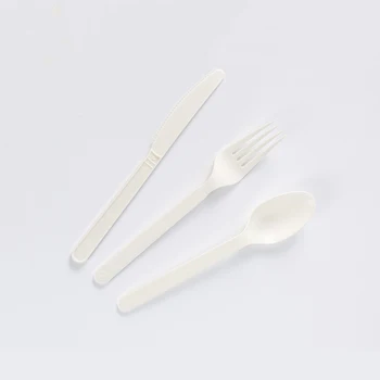 Biodegradable Compostable Disposable Cornstarch Cpla Plastic Cutlery Sets Fork Spoon And Knife ...