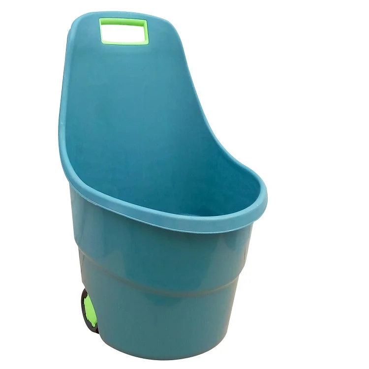 Plastic Garden Cart Trolley - 2 Wheel Trolley with 40L Capacity for ...