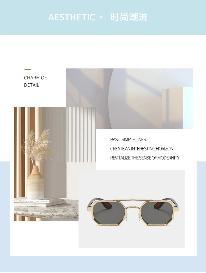 2024 Fashion Luxury Famous Brand Shades Sun Glasses Metal Square Frame ...