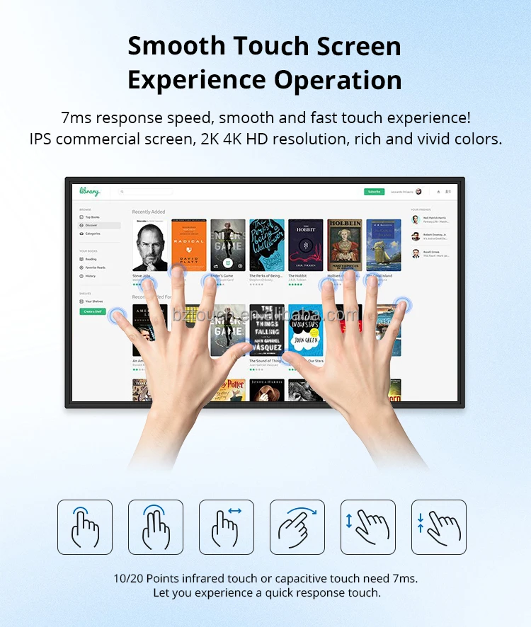 21.5-55 Inch 1920 x 1080 Touch Screen Monitor Kiosk