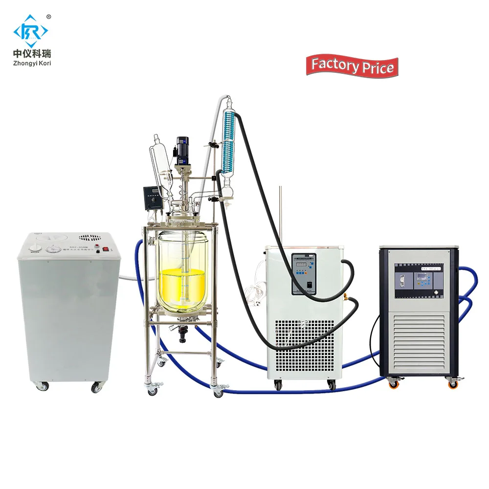 SF-100L Chemical Lab Dual Double Wall Glass Reactor 100 Liters Jacket ...