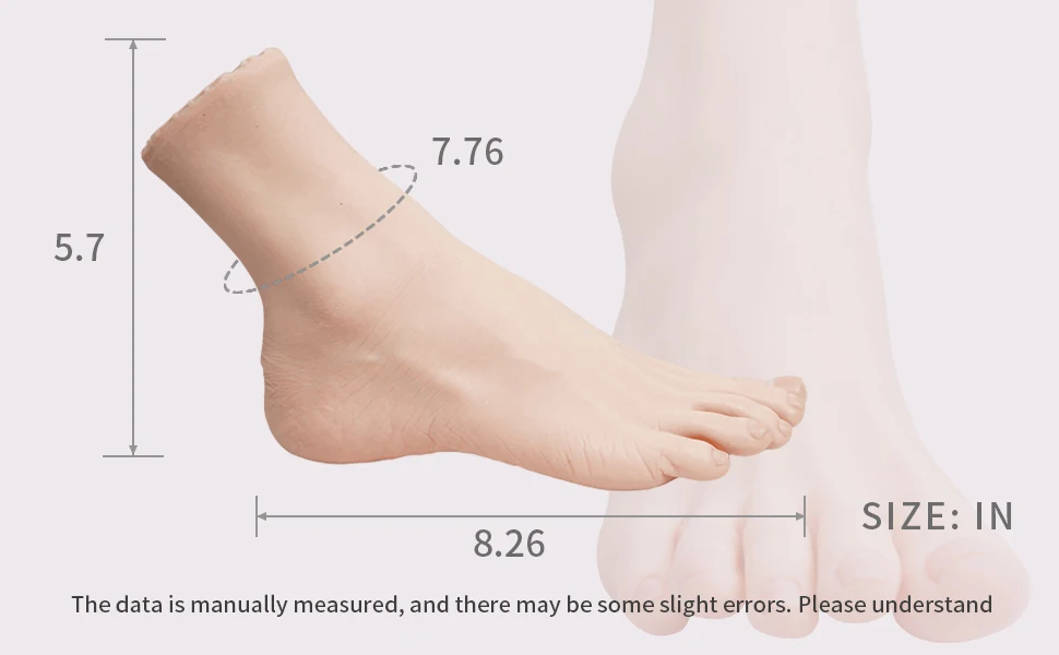 Full Silicone Realistic Foot Skin Texture Female Foot Model for Jewelry ...