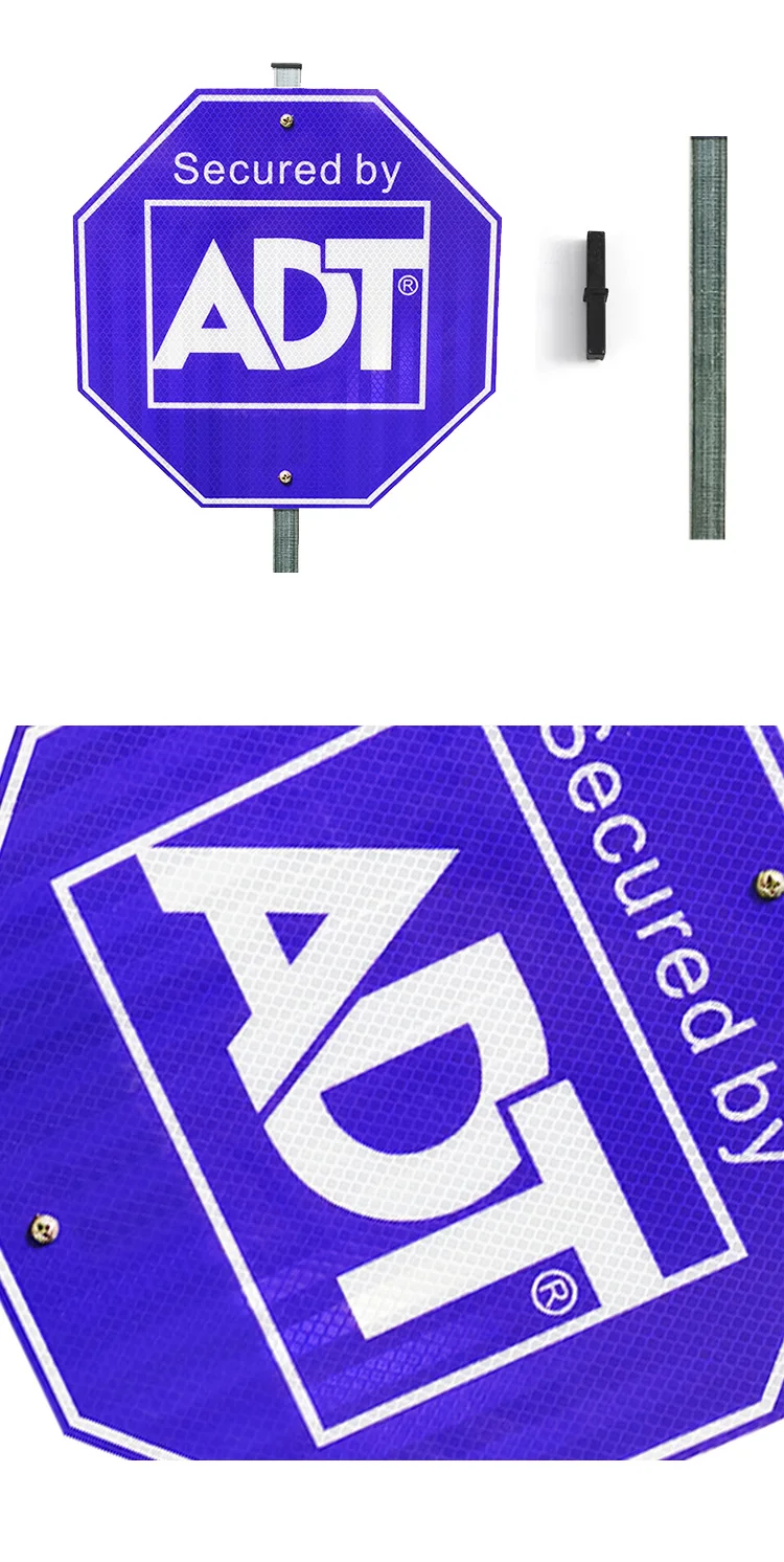 Custom Safety Warning Board Home Aluminum Octagon ADT Security ...