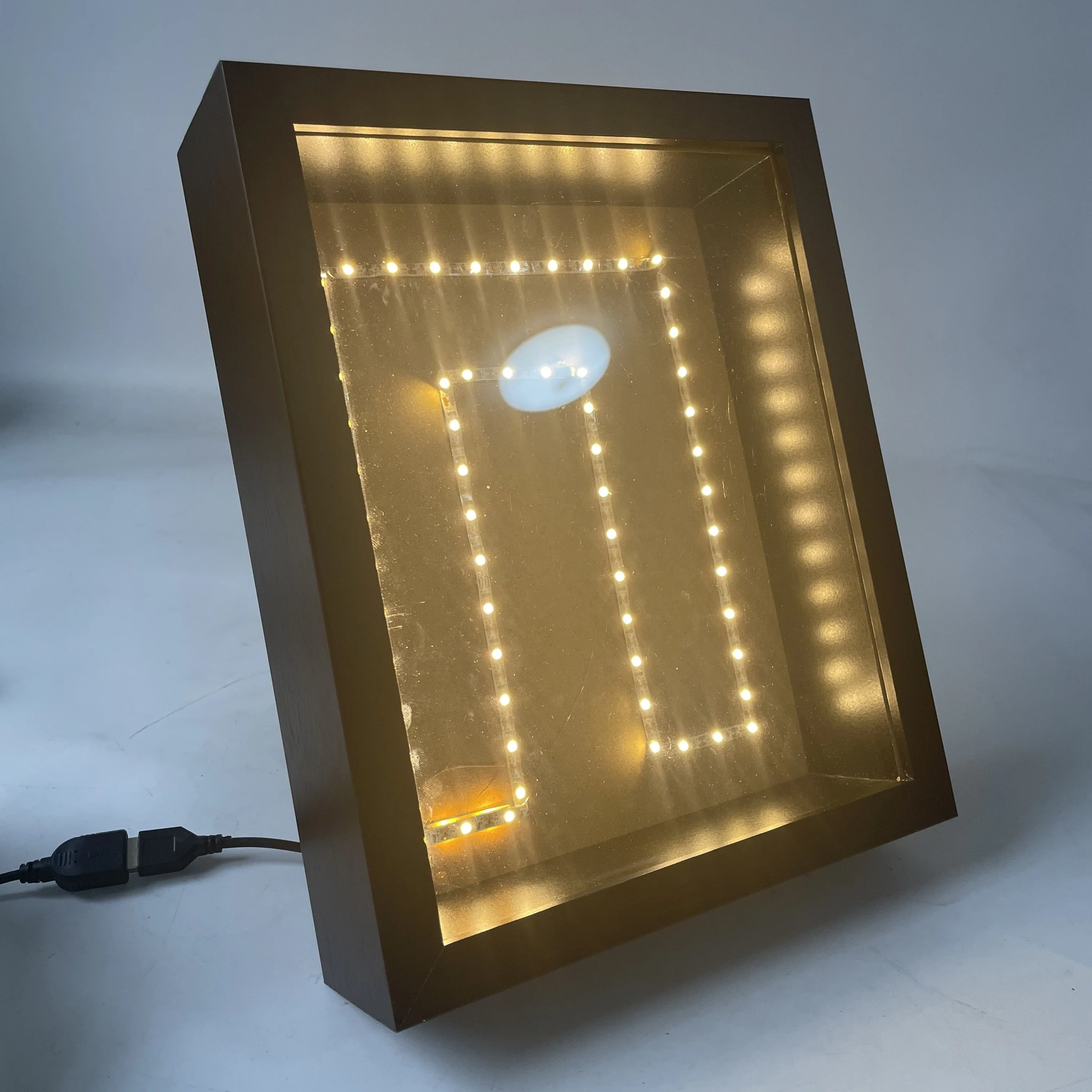 Colorful LED Shadow Box Picture Frame with Real Glass - Customizable ODM