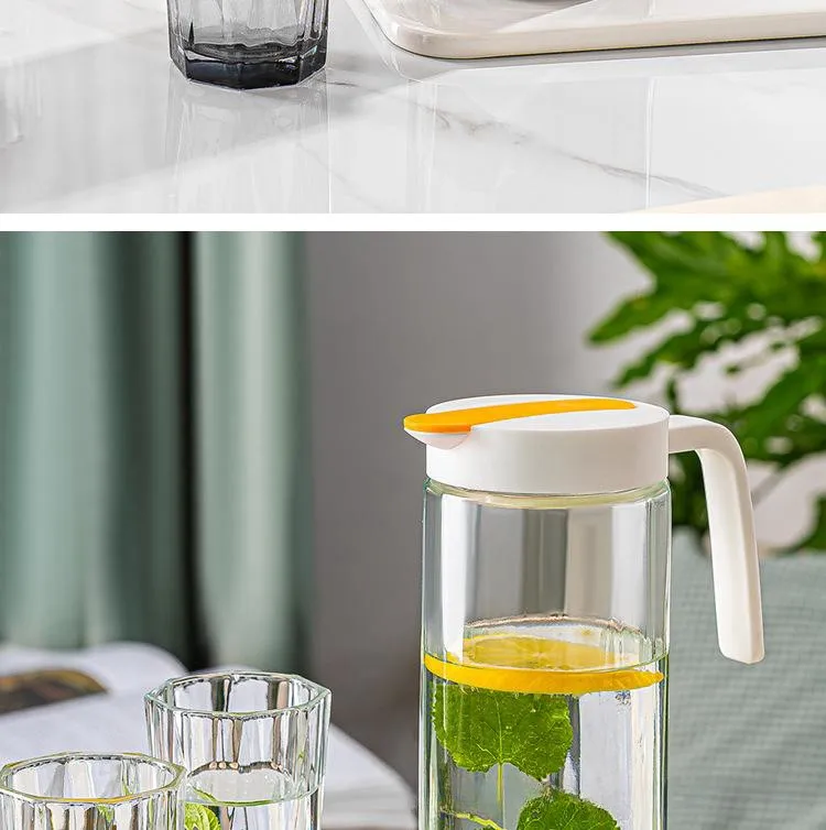 32oz 1Liter Round Glass Water Juice Jug With 4pcs Glass Cup Glass ...