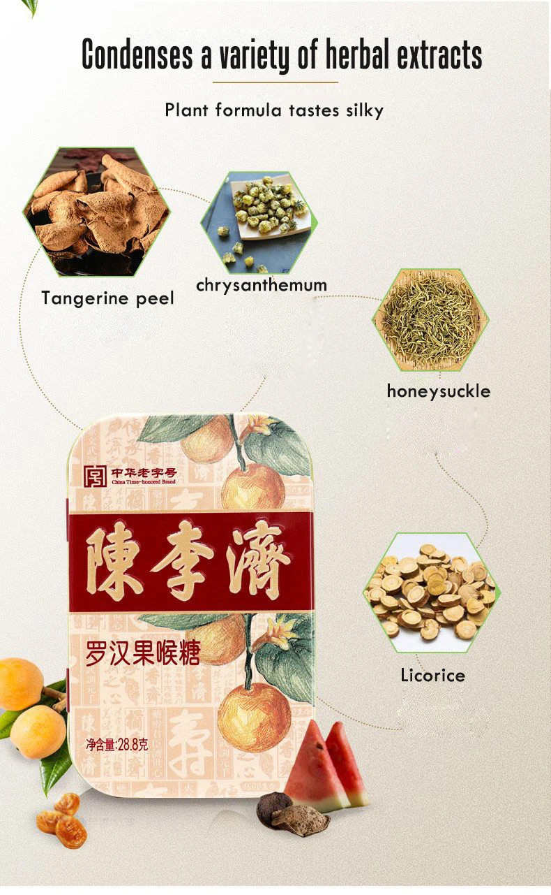 Traditional Chinese Herbal Throat Lozenges - Sweet & Effective