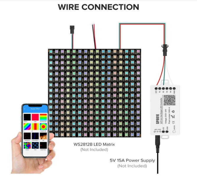 New Ws2812b Strip Panel Programmable Digital Wifi Smart Led Matrix ...