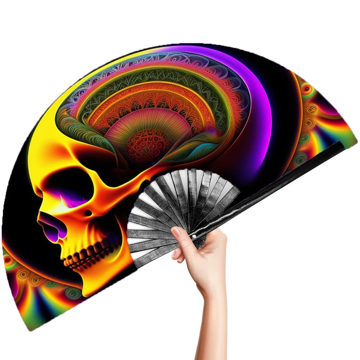 BSBH 33inches Custom Big handheld Fan Large Rave Bamboo Foldable Hand ...