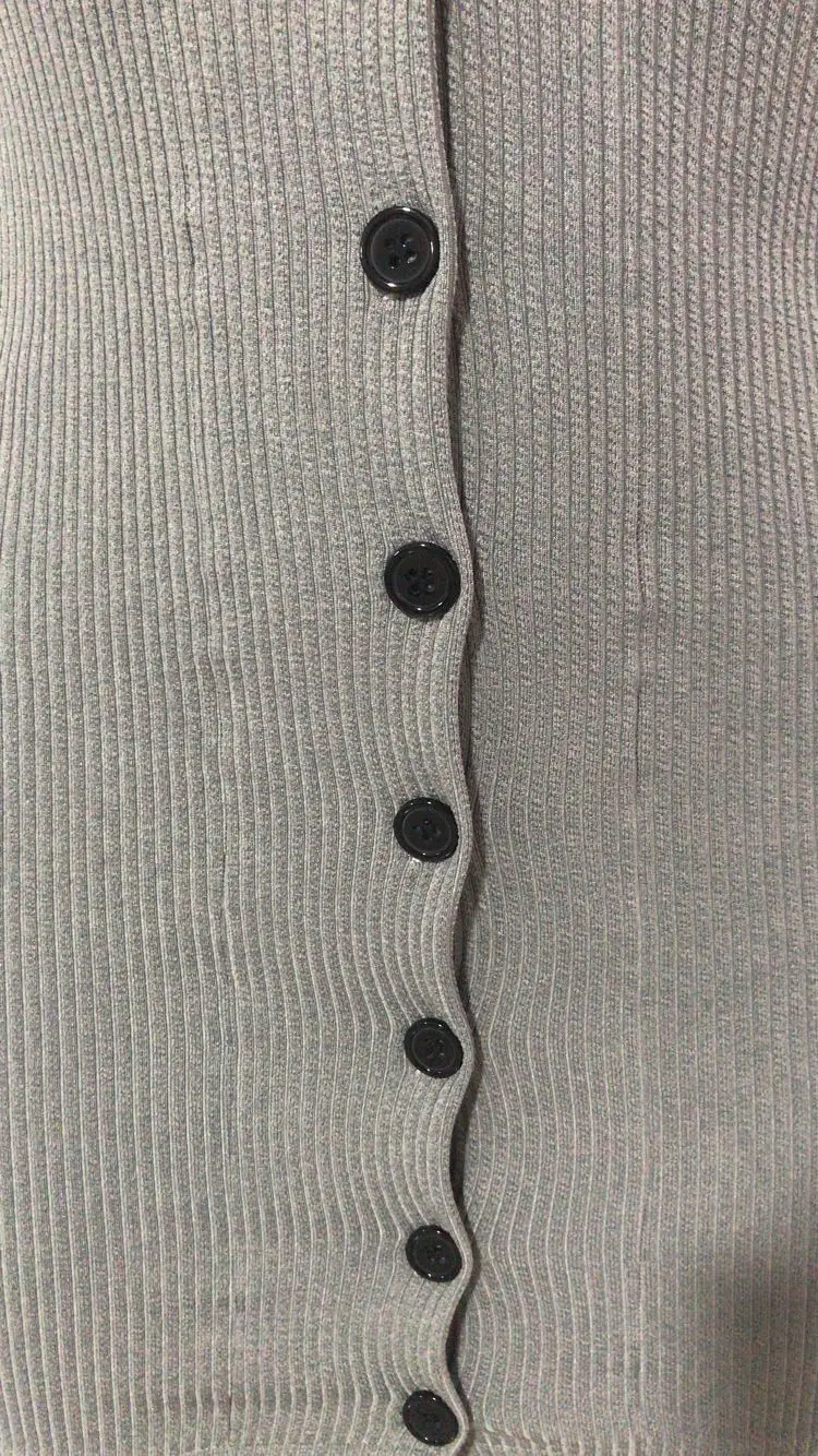 Zhezhe 2024 Stretch Ribbed Button Casual Dress Women Halter Backless ...