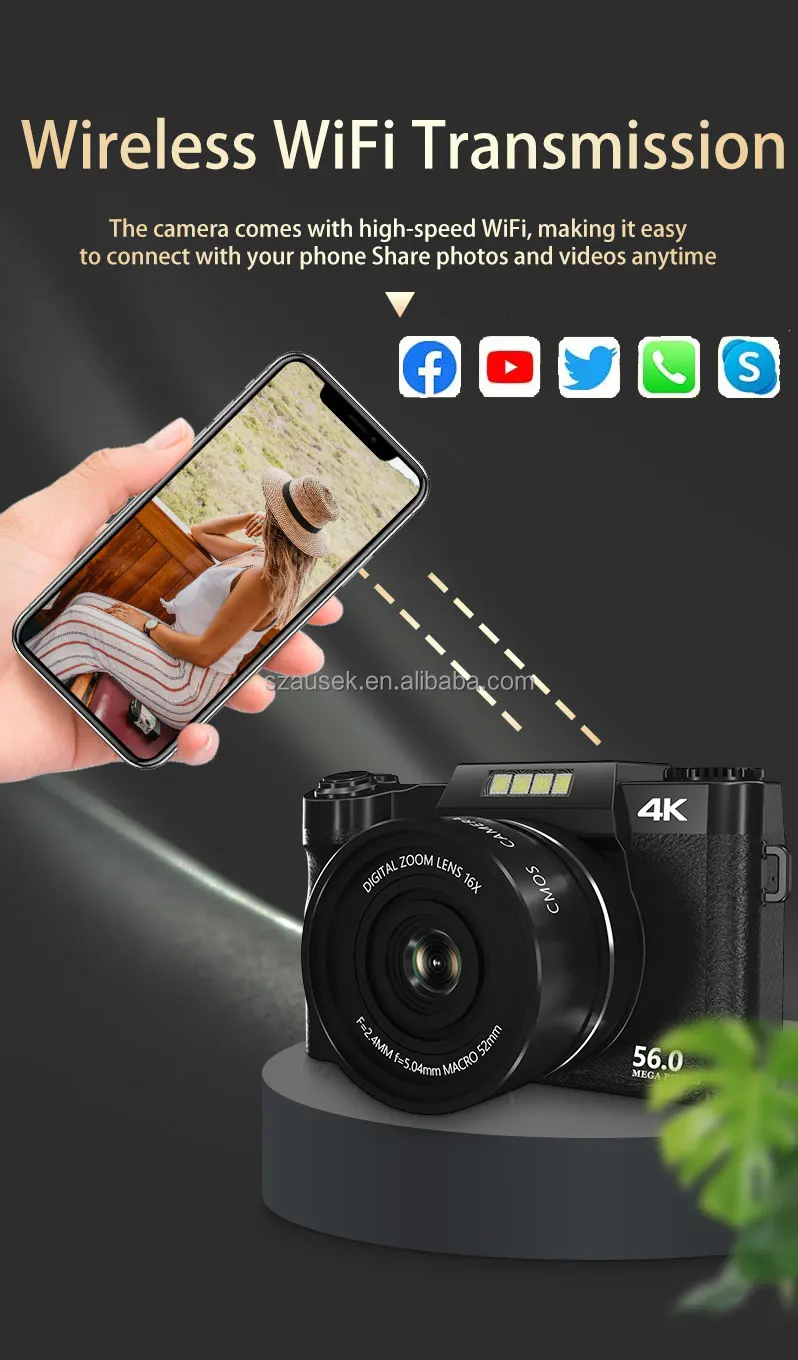 4K Professional DSLR Video Cameras - Auto Focus & Stabilization