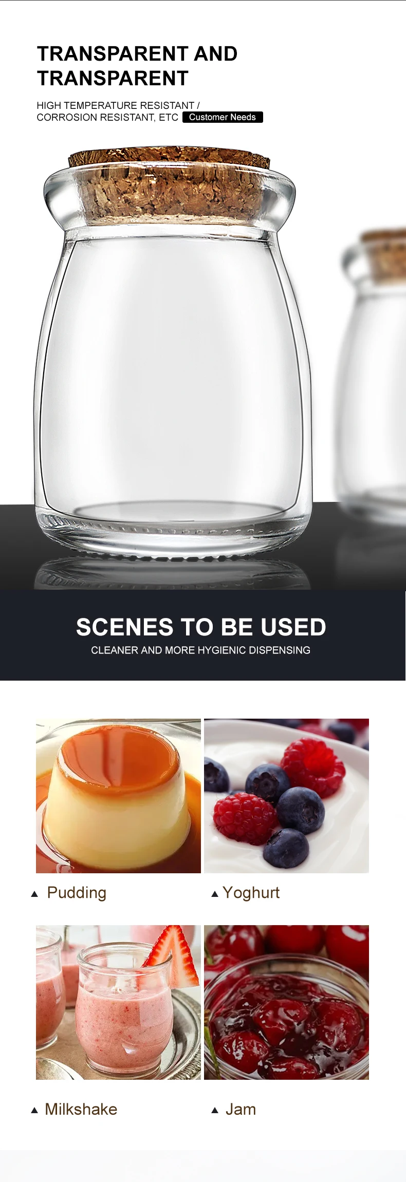 Free Sample Empty Yogurt Bottles Glass 100ml Container for Pudding ...