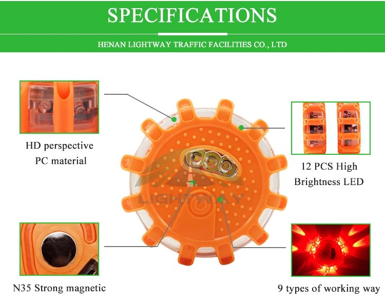 Emergency Flare Car - LED Road Flares with 9 Modes