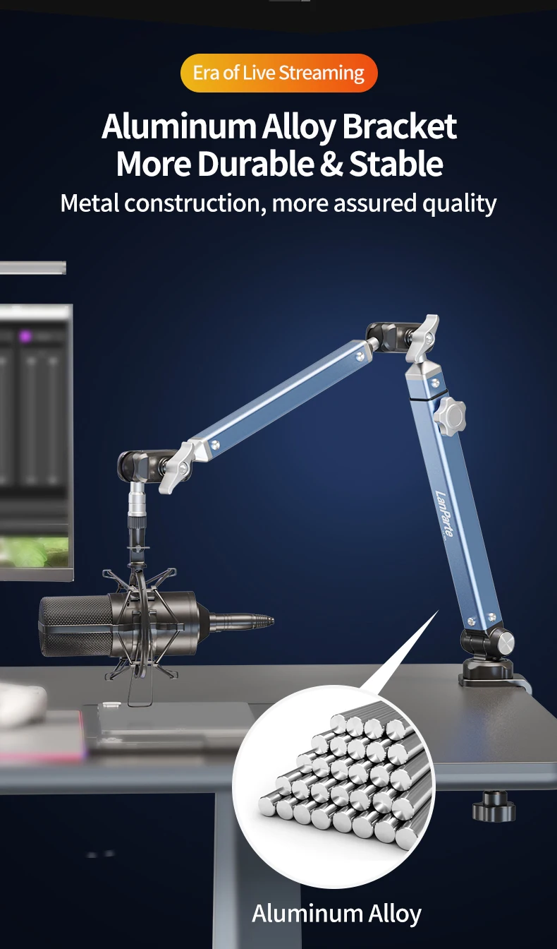 Flexible Desktop Metal Desk Mount for Professional Mic Stand