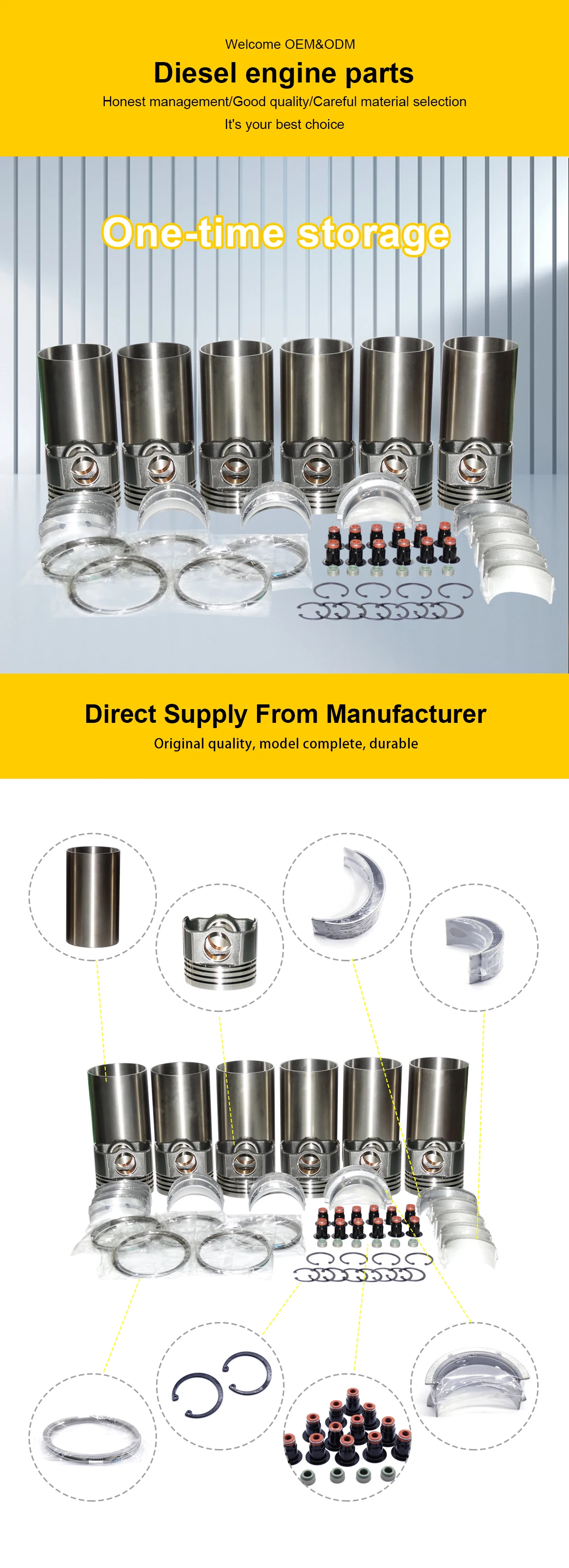 Mitsubishi 6d14-t Engine Overhaul Rebuild Kit For Caterpillar Cat E180 ...