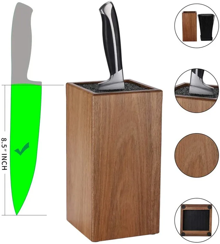 Wooden Kitchen Counter Knife Display Stand - Universal Block