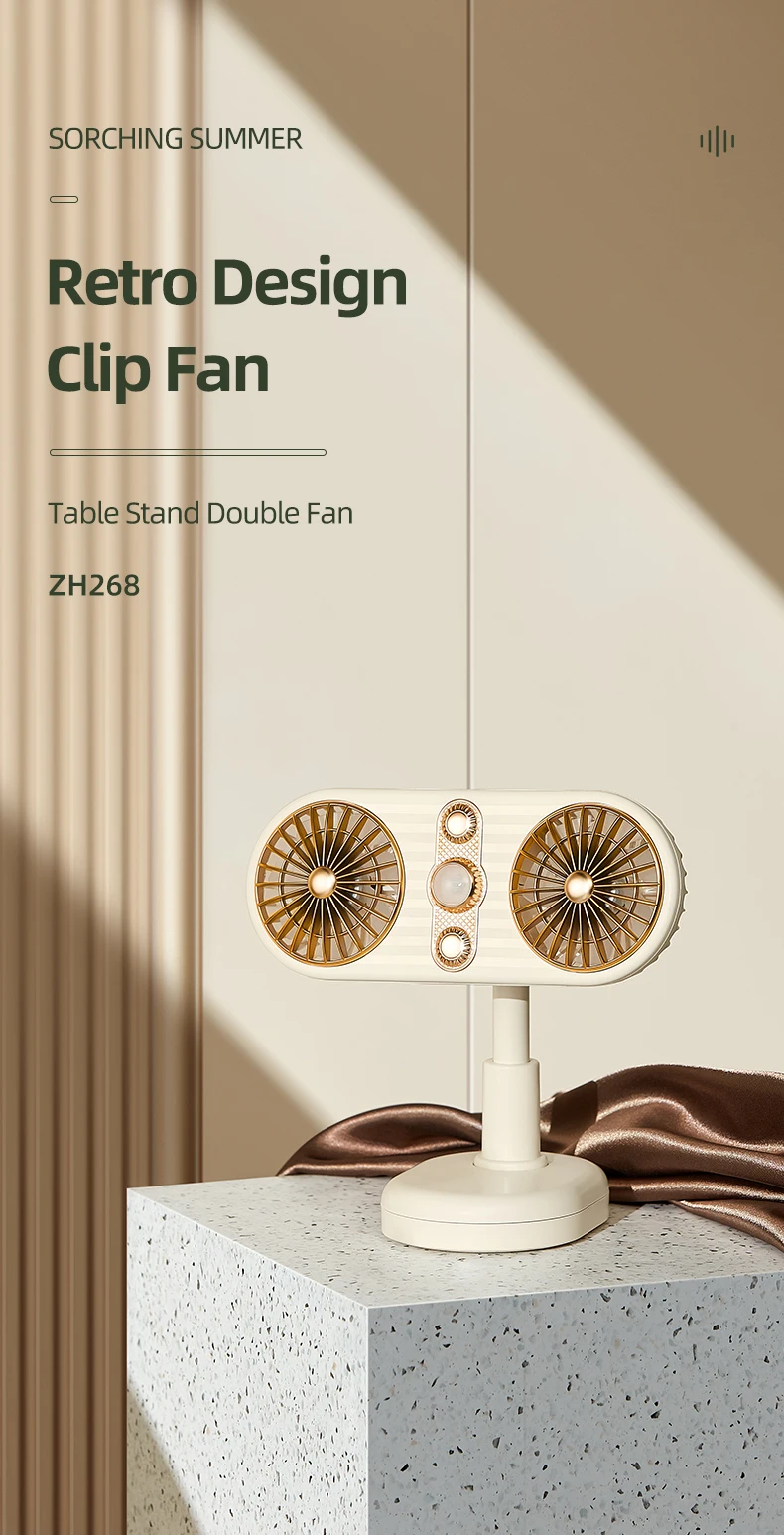 Multifunctional 3000mAh Clamp Fan Double Wind Power Long-Lasting ...